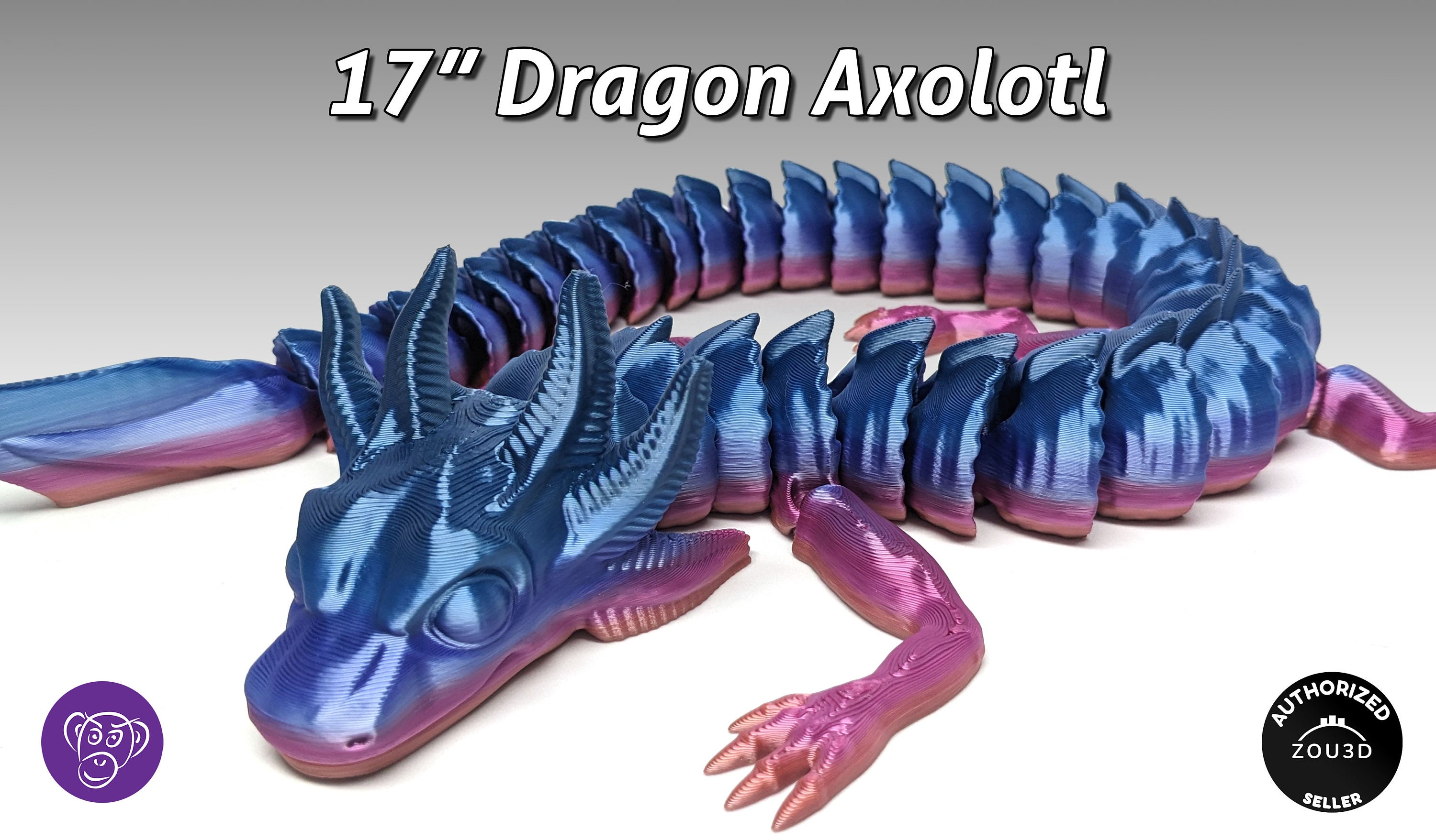 Flexible Axolotl Dragon / Rainbow Silk - Etsy