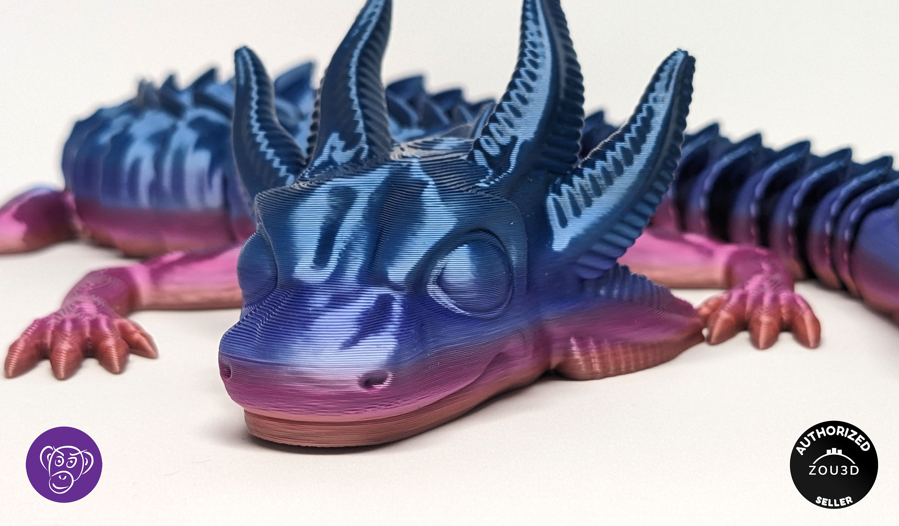 Flexible Axolotl Dragon / Rainbow Silk - Etsy