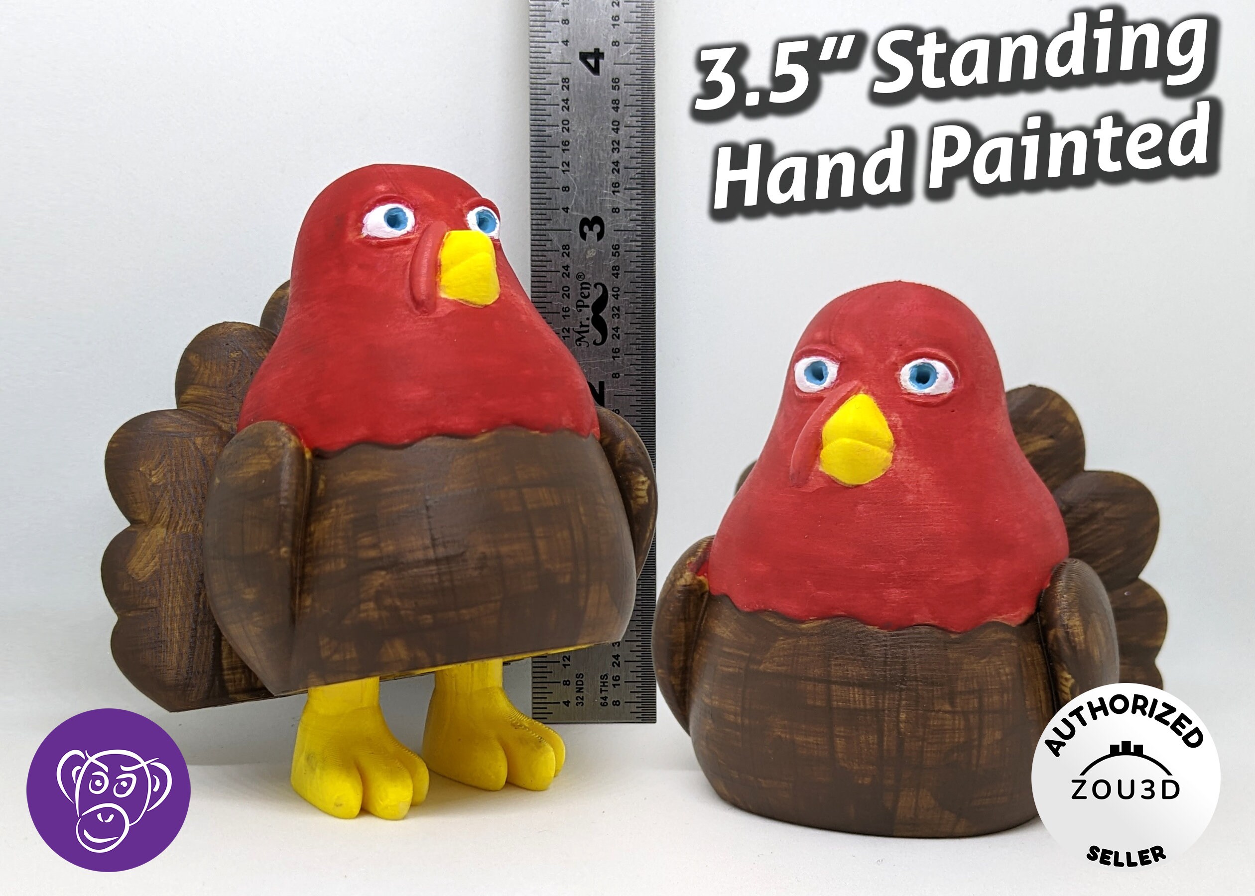 Standing Turkey With Legs / 3D Printed / Decoration From Zou3d - Etsy