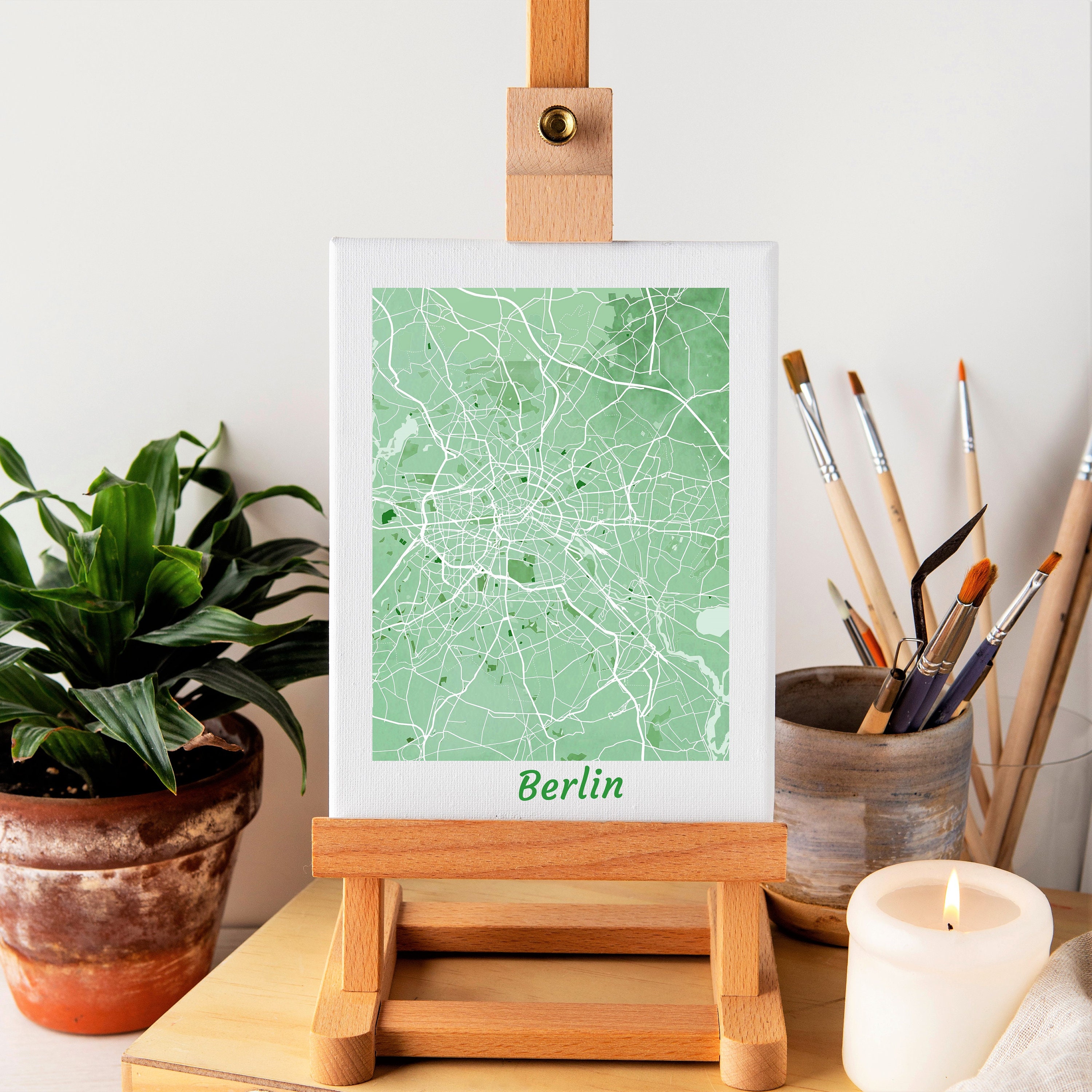 Berlin Watercolor Coloring City Map Kit Germany Map DIY Kids - Etsy