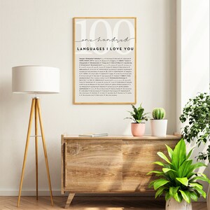 100 Languages I Love You, Wall Hanging, Home Decor, Couples Anniversary ...