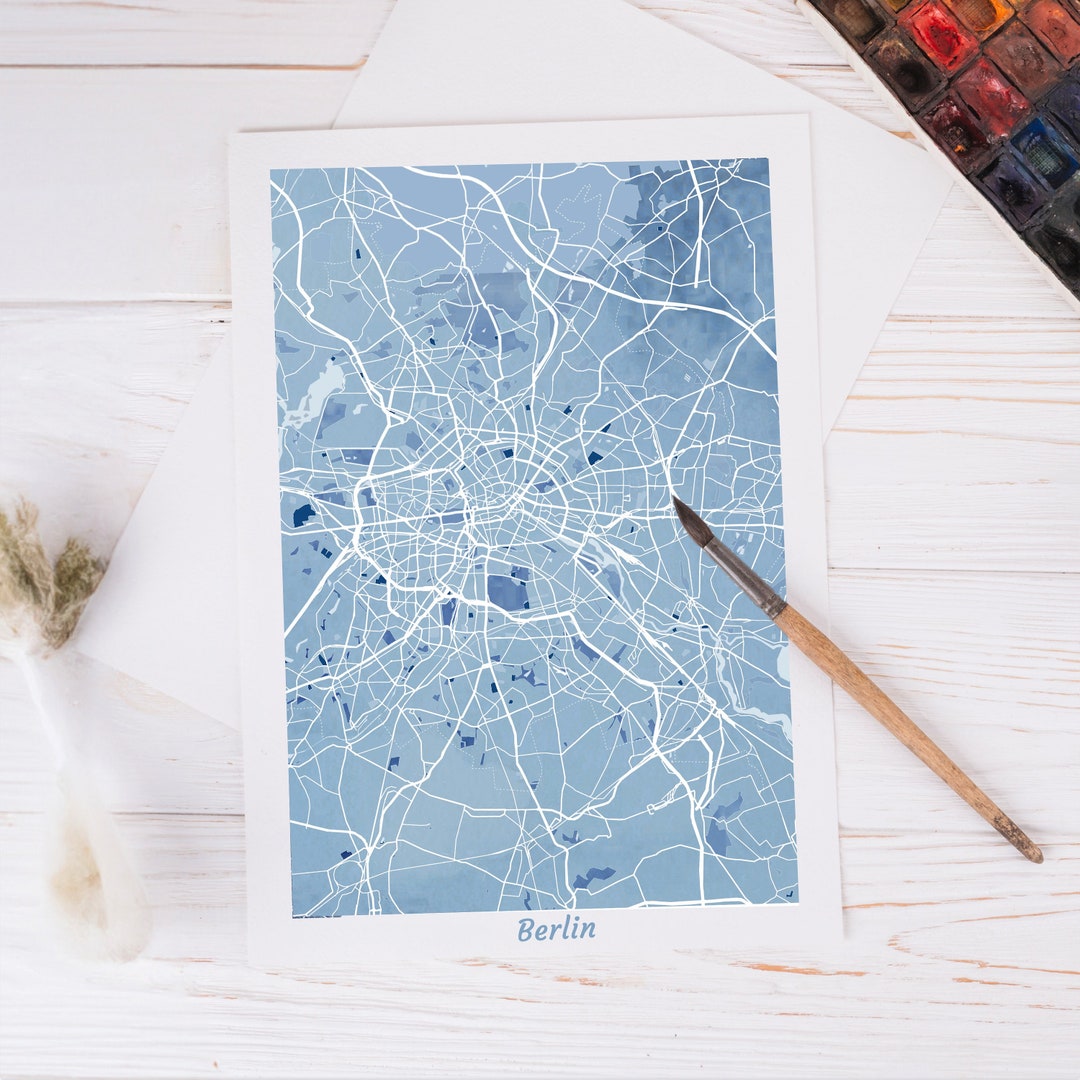 Berlin Watercolor Coloring City Map Kit, Germany Map, DIY Kids Crafting ...
