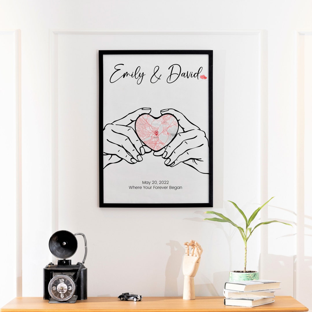 Custom City Map, Where It All Began, Personalized Couples Gift, First ...