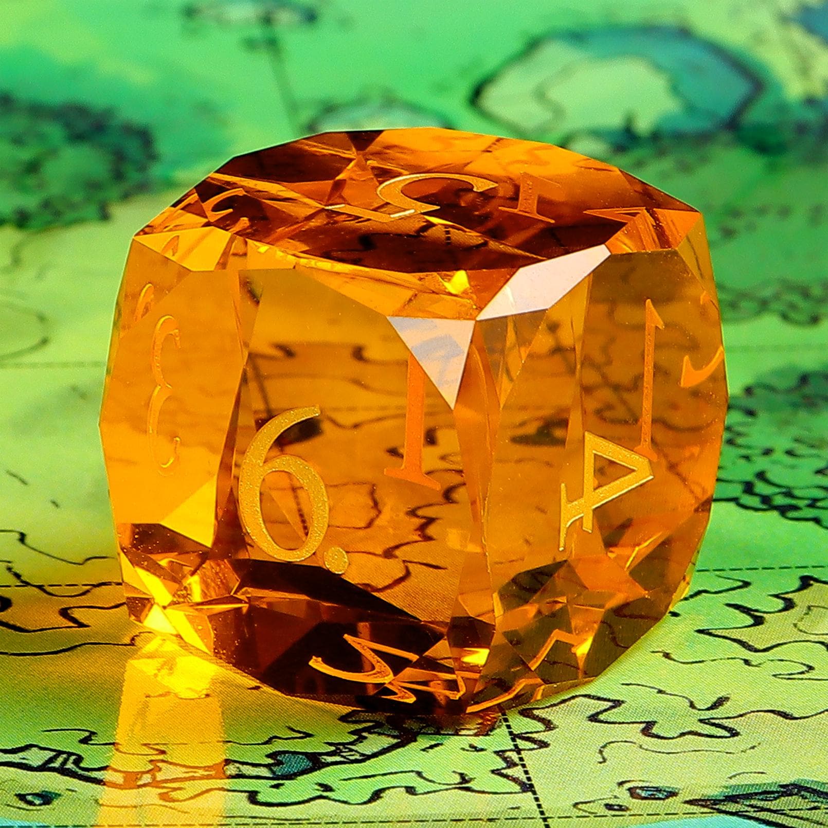 Orange Glass Dnd Dice Full Set|hand-polished Star-shaped Surface| Dnd ...