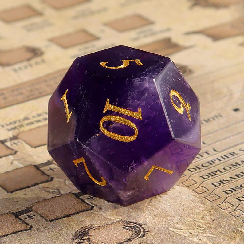 Natural Amethyst Dnd Dice Set |gemstone Dnd Dice Set|| Dnd GM Gift ...