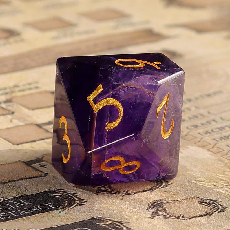 Natural Amethyst Dnd Dice Set |gemstone Dnd Dice Set|| Dnd GM Gift ...