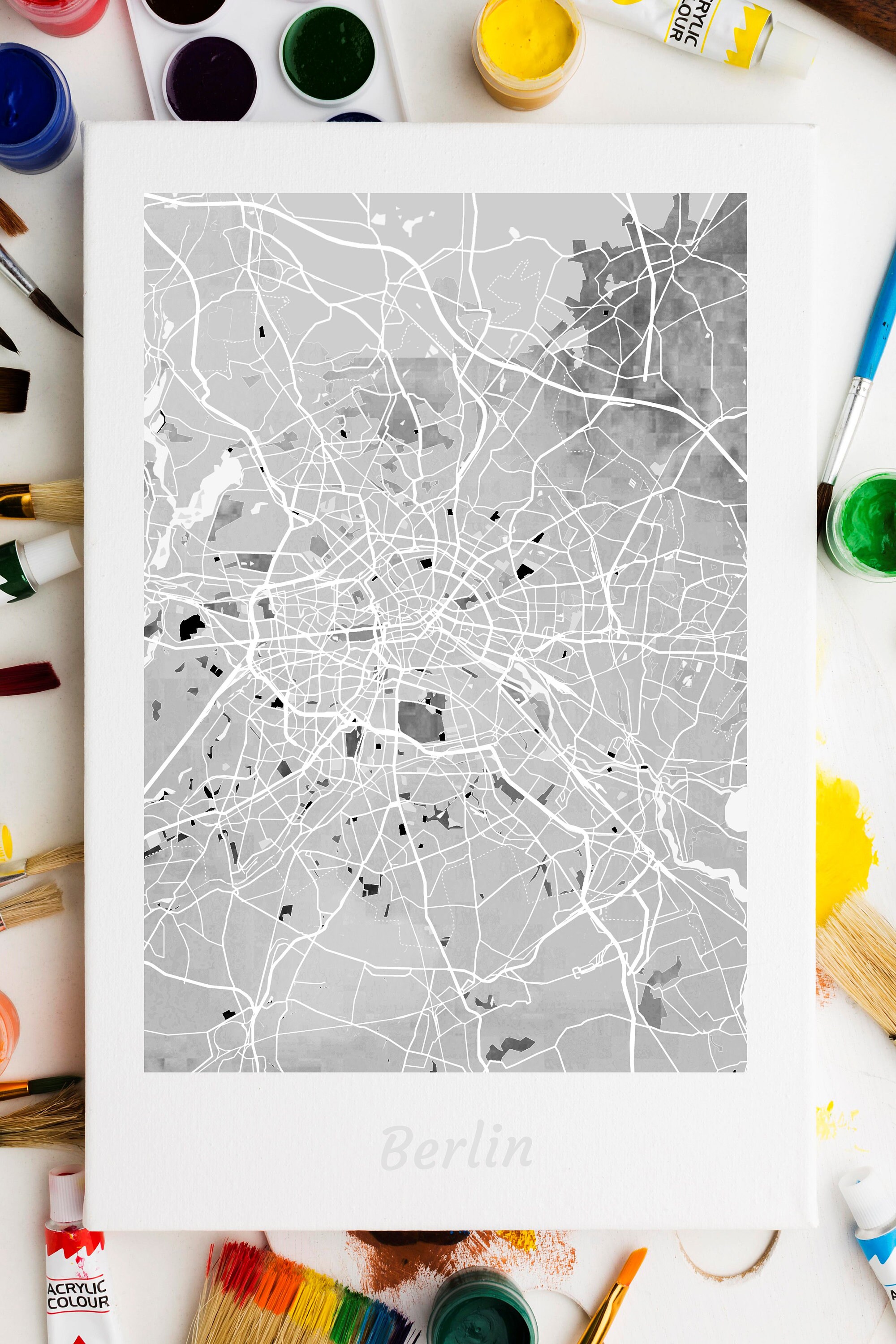 Berlin Watercolor Coloring City Map Kit Germany Map DIY Kids - Etsy