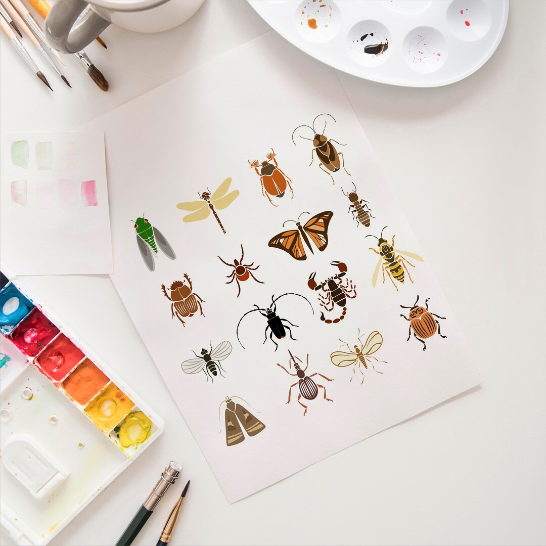 Insects Paint by Number Kit, Color by Number Kit, Kids Adult Crafting ...