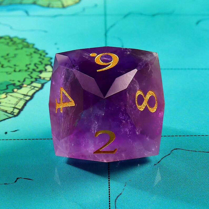Natural Amethyst Dnd Dice Set |multi-faceted Gemstone Dnd Dice Set ...