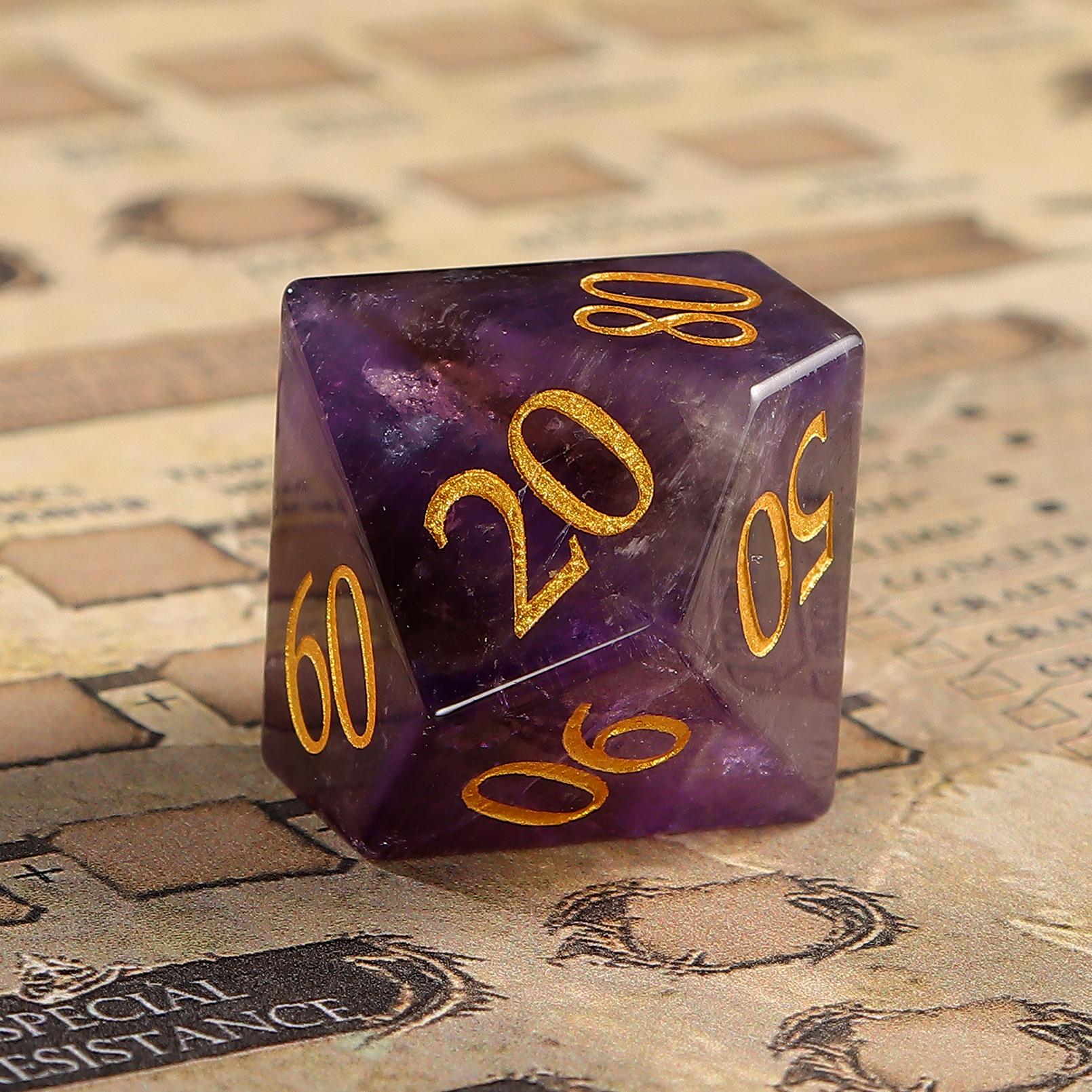 Natural Amethyst Dnd Dice Set |gemstone Dnd Dice Set|| Dnd GM Gift ...