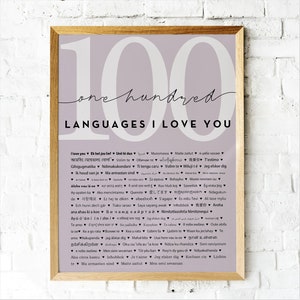 100 Languages I Love You, Wall Hanging, Home Decor, Couples Anniversary ...
