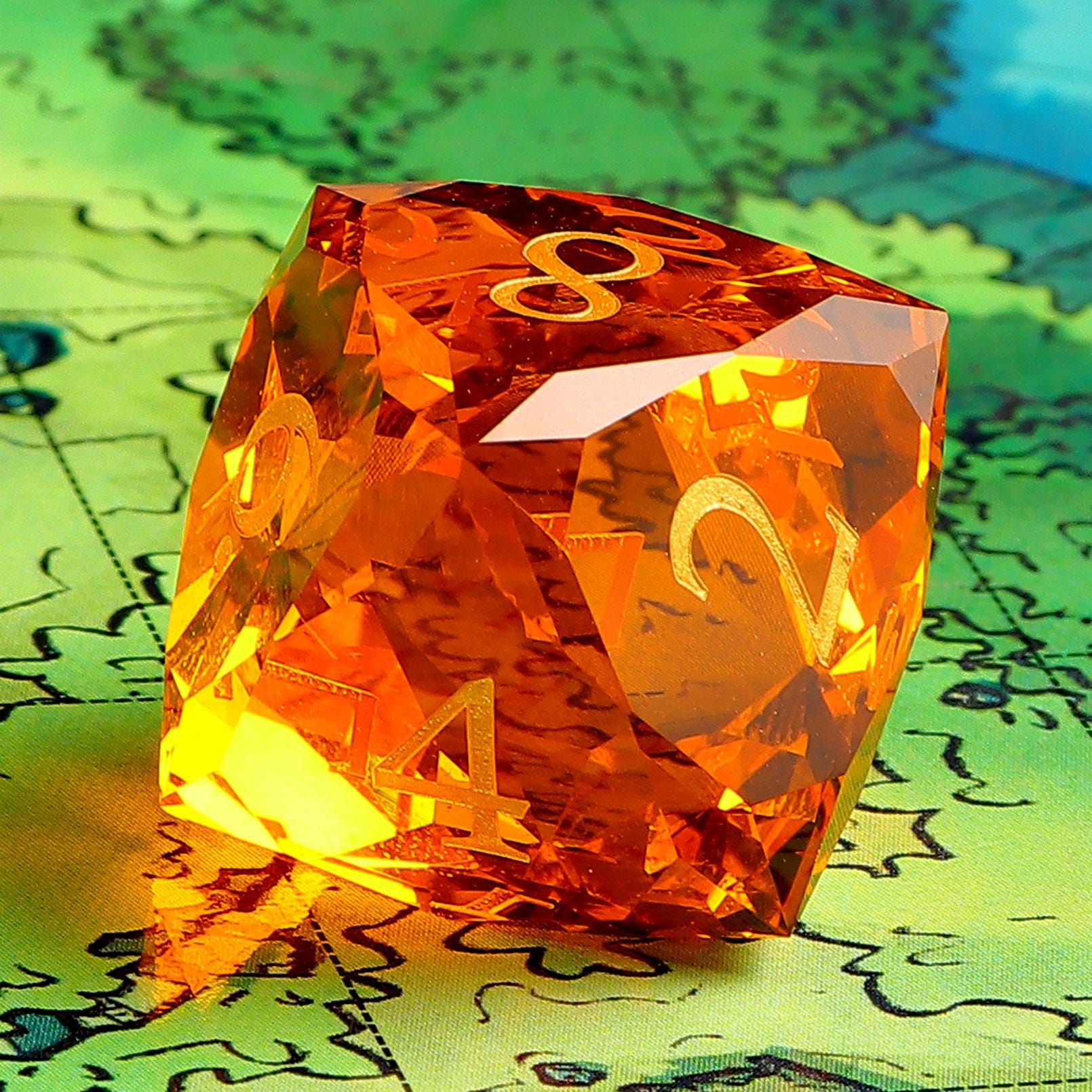 Orange Glass Dnd Dice Full Set|hand-polished Star-shaped Surface| Dnd ...