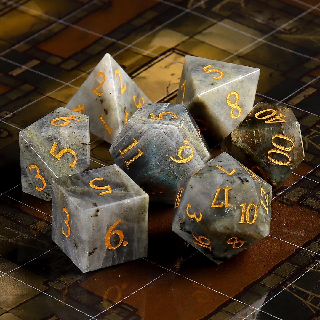 Natural Labradorite Dnd Dice Set |gemstone Dnd Dice Set|| Dnd GM Gift ...