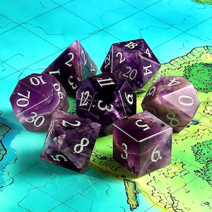 Natural Amethyst Dnd Dice Set |gemstone Dnd Dice Set|| Dnd GM Gift ...