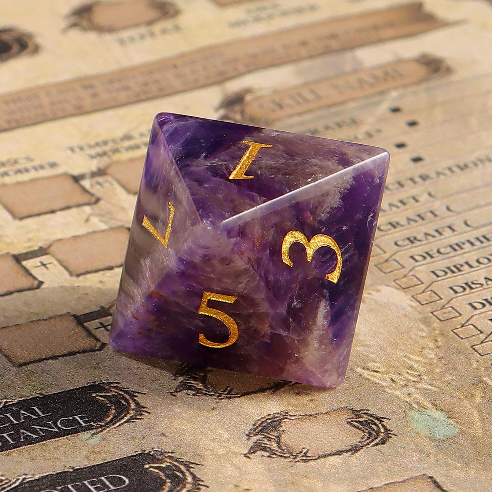 Natural Amethyst Dnd Dice Set |gemstone Dnd Dice Set|| Dnd GM Gift ...