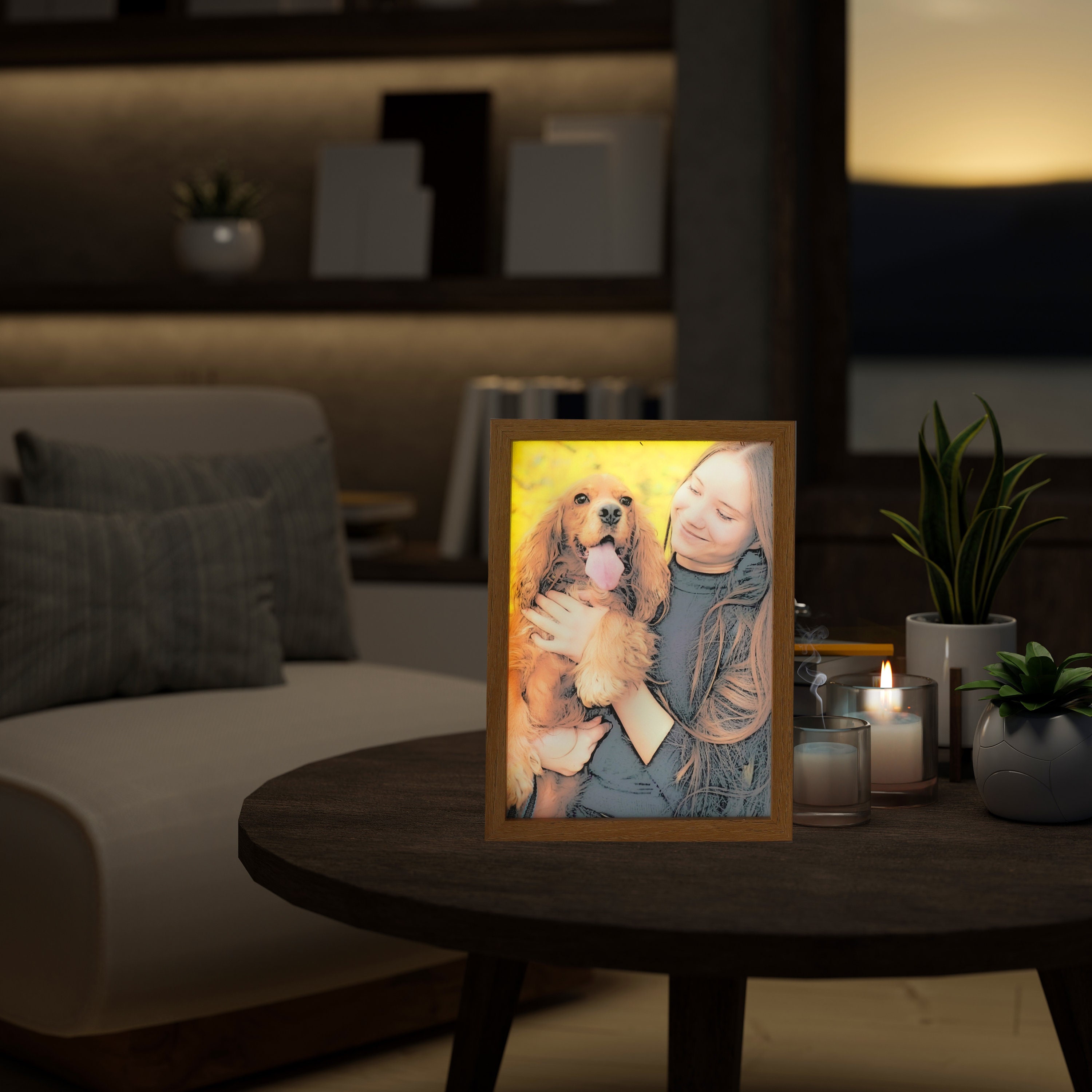 Custom LED Light Painting by Photo Shadow Box Painting - Etsy