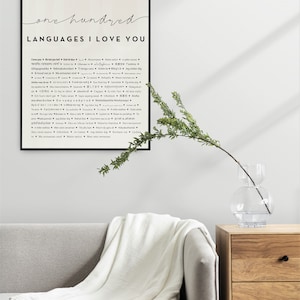 100 Languages I Love You, Wall Hanging, Home Decor, Couples Anniversary ...