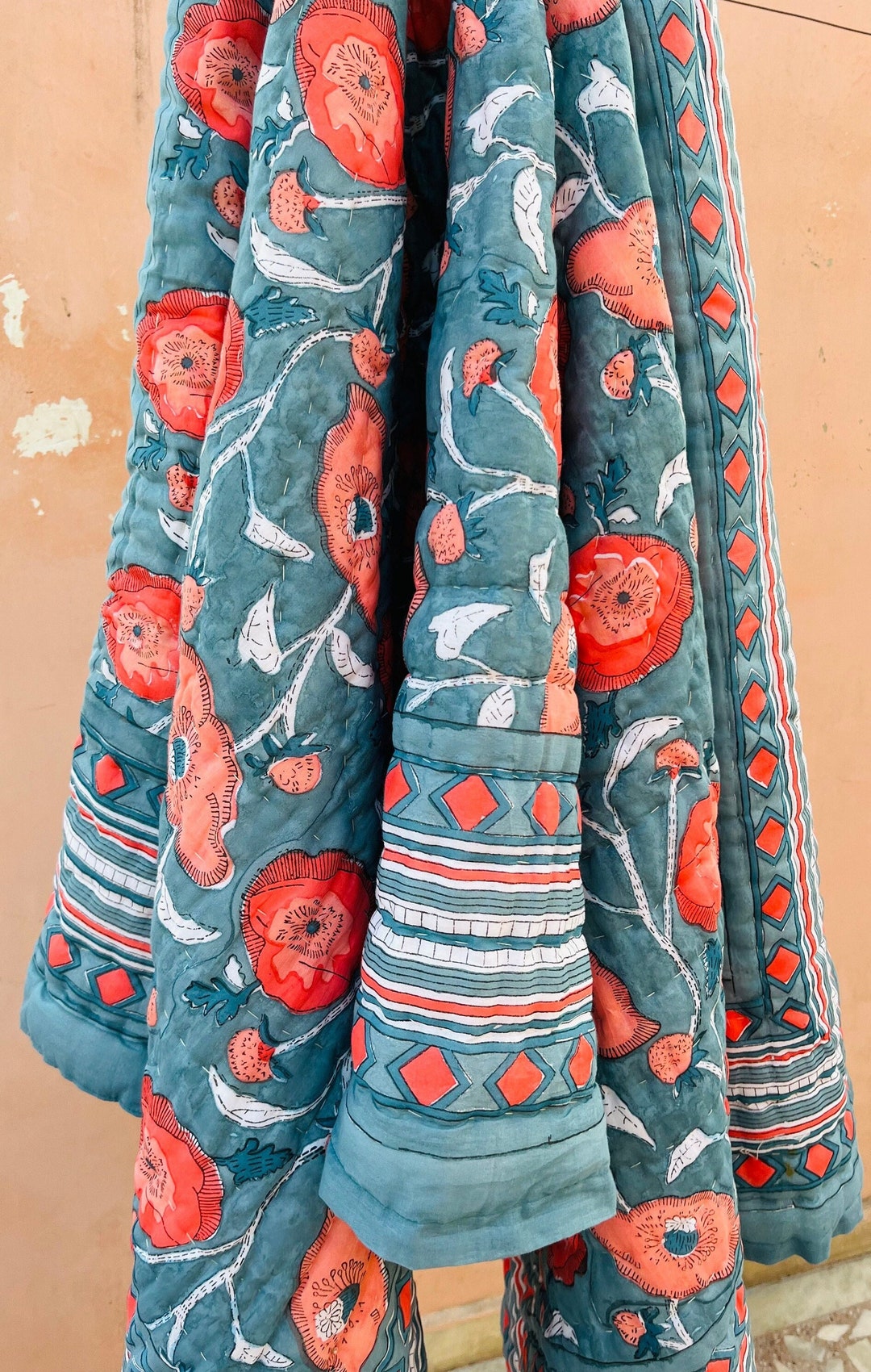 Soft Hand Made 100%cotton Comforter Indian Winter Reversible Light ...