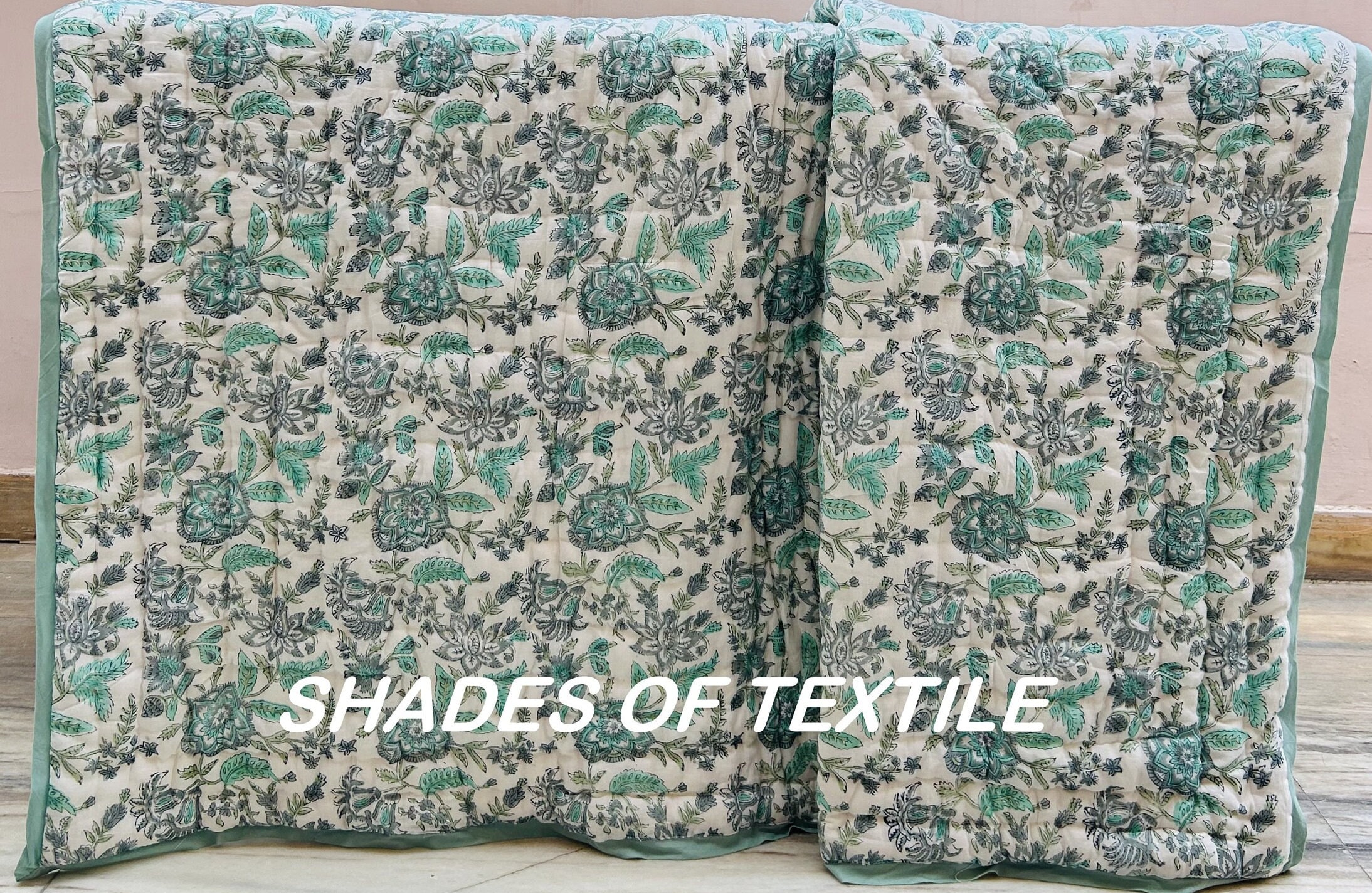 Anokhi Indian Jaipuri Block Print Quilt Printed Reversible Razai Cotton ...