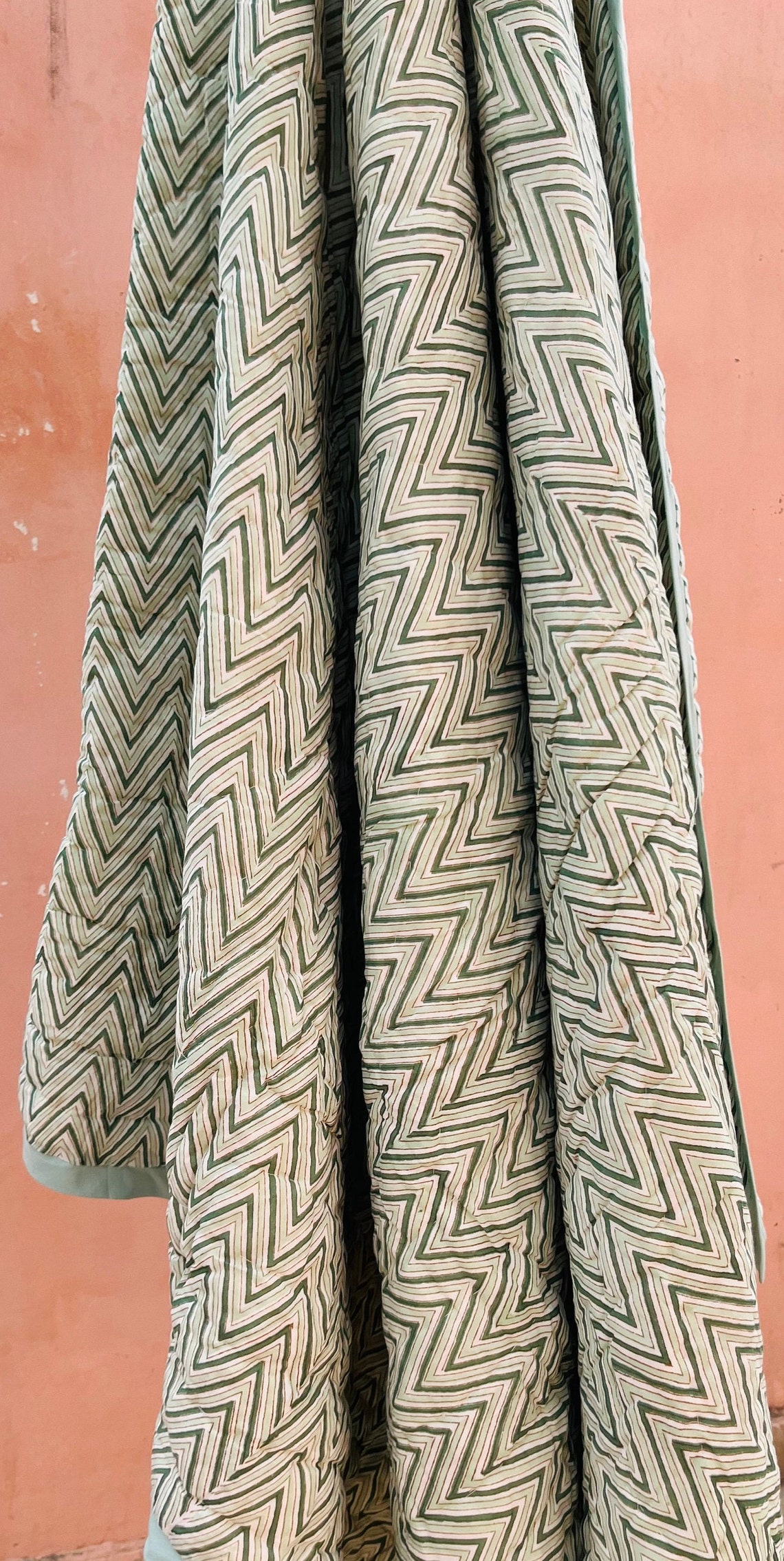 Plant Print Reversible Jaipuri Rajai, Quilt Indian Traditional Hand ...