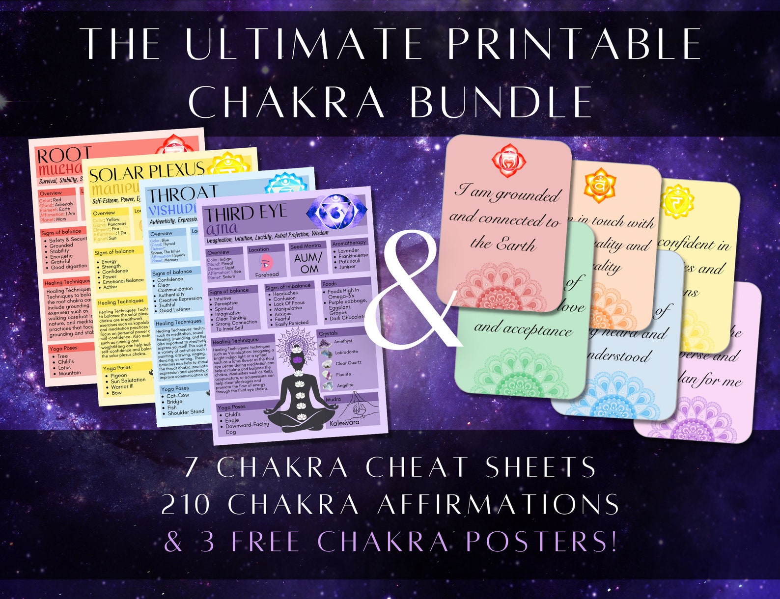 The Ultimate Chakra Printable Bundle | Chakra Cheat Sheets | Chakra ...