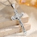 Jesus Crucifixion Necklace, Silver Cross Crucifix Pendant, Religious ...