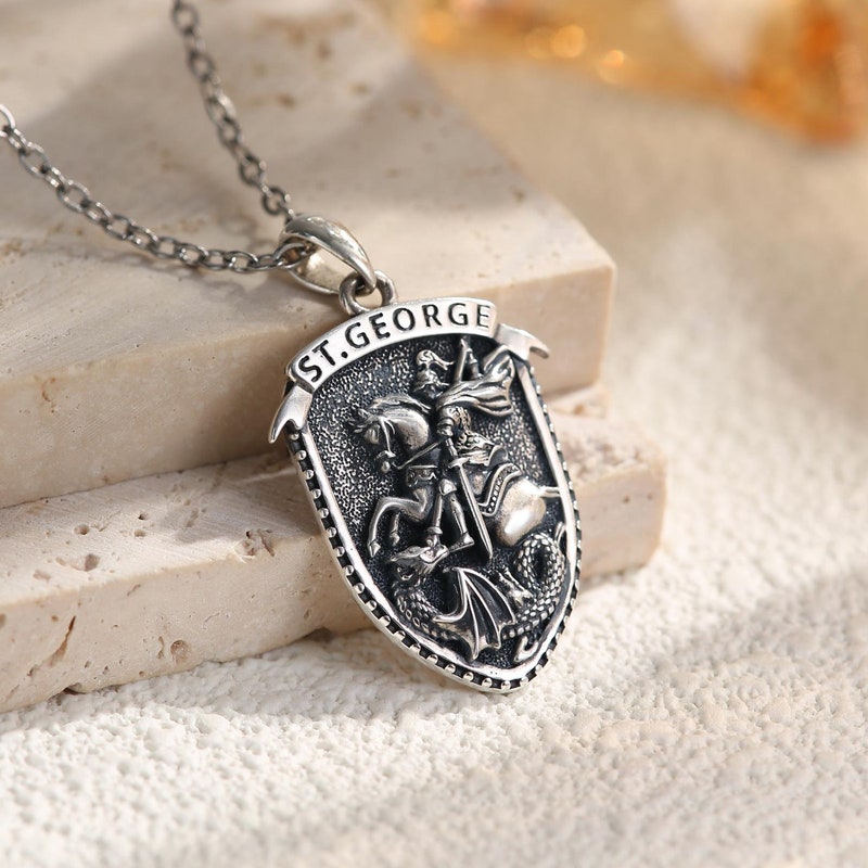 St. George Pendant Silver - Etsy
