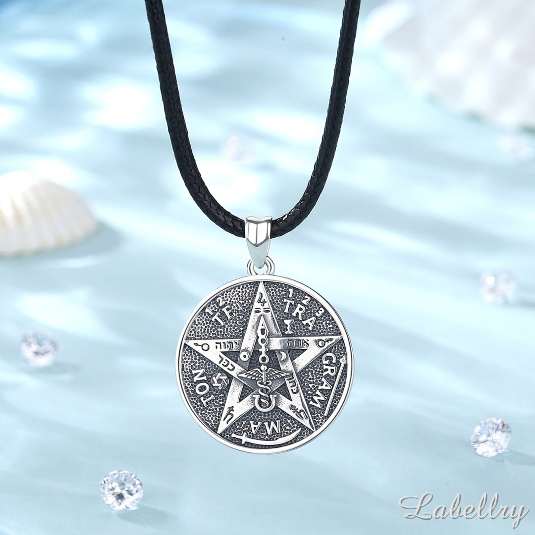 Sterling Silver Protective Pentacle Necklace Sacred Pentagram - Etsy