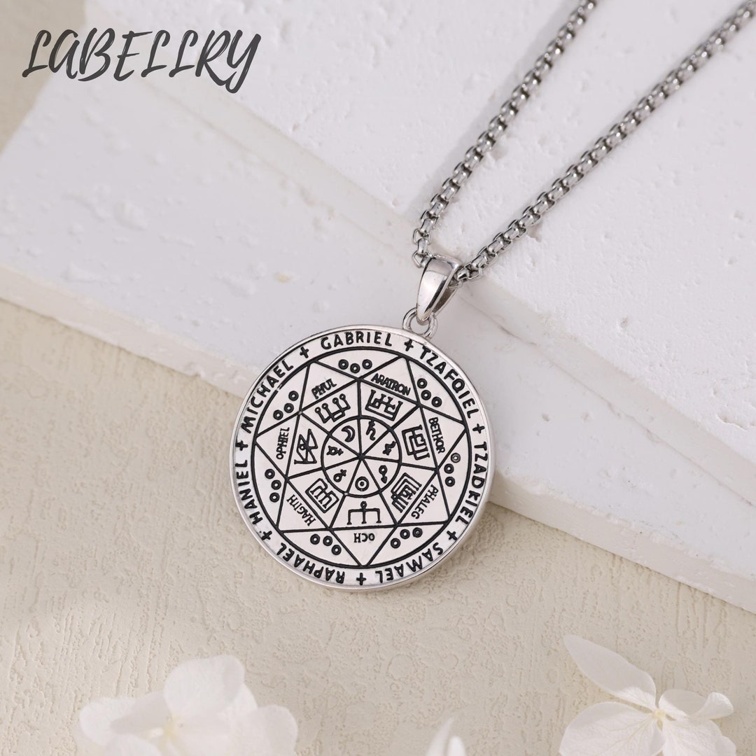 Seal of Seven Archangels Necklace, Sterling Silver Archangels Pendant ...