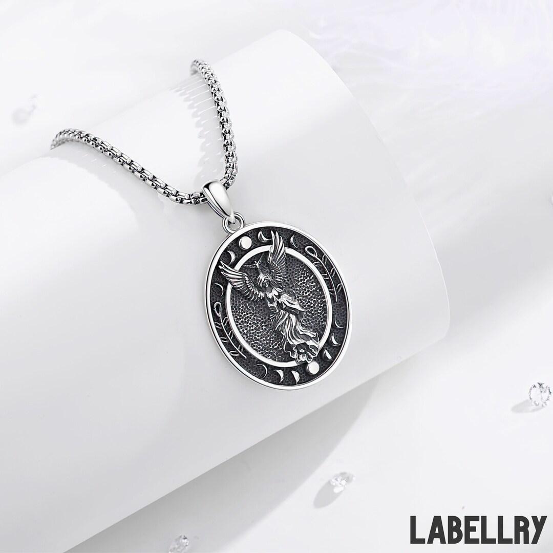 Fases lunares Lucifer Lilith Sigil Collar Diosa de plata - Etsy México