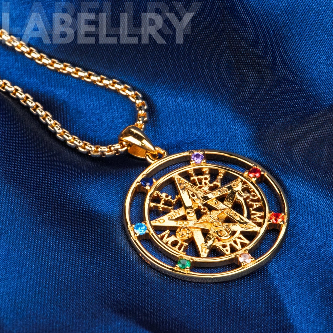Sacred Tetragrammaton Pentacle Necklace With Seven Chakras, Mystic ...