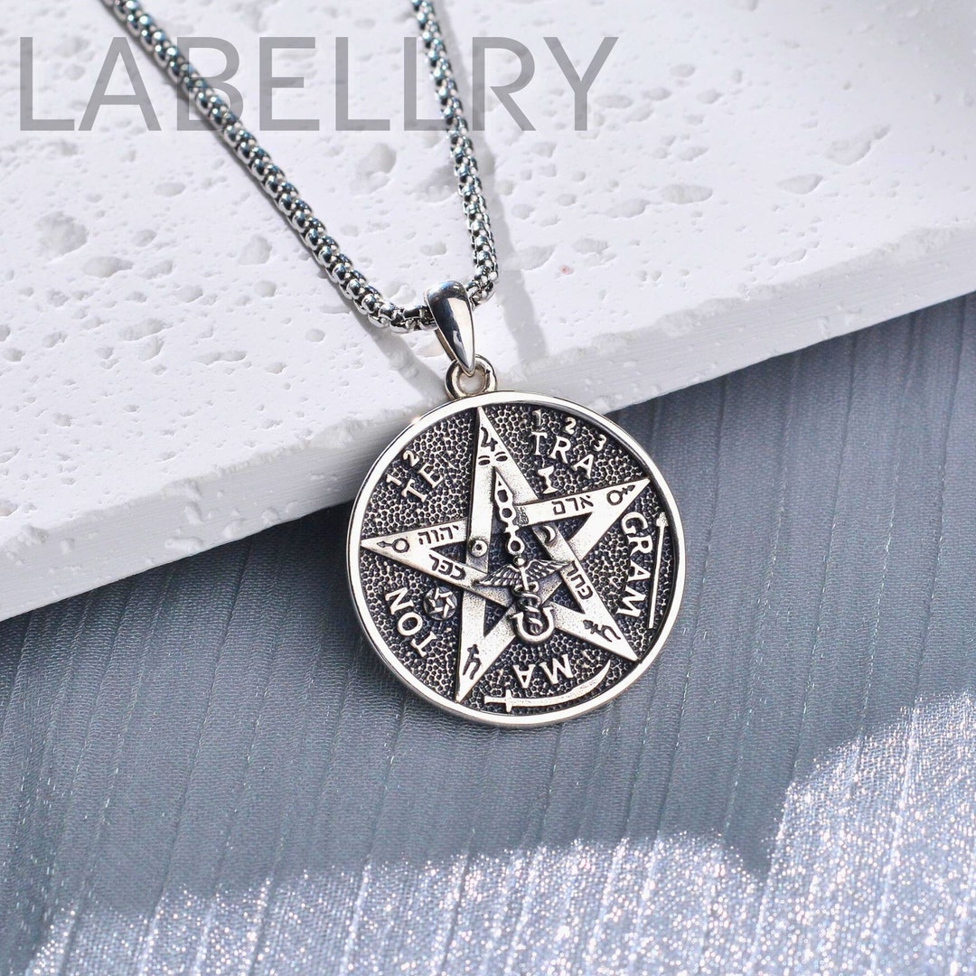 Sterling Silver Protective Pentacle Necklace, Sacred Pentagram Pendant ...