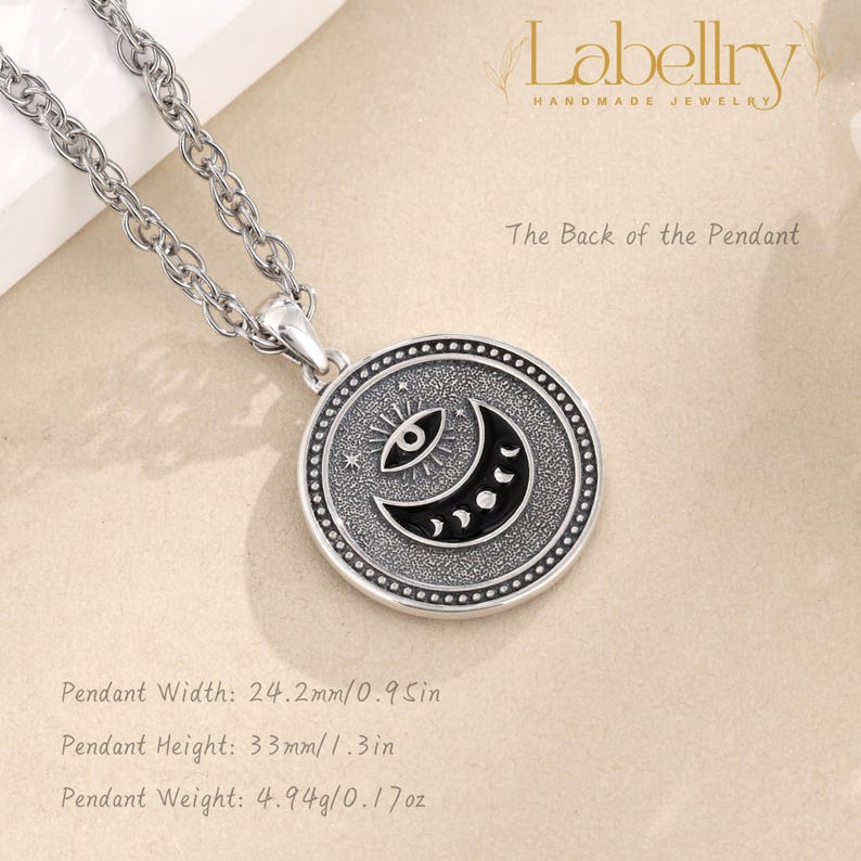 Sterling Silver NYX Moon Goddess Necklace, Greek Mythology Night ...