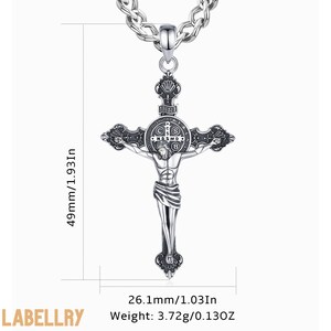 Sterling Silver Jesus Cross Necklace, Gold-plated Holy Jesus on Cross ...