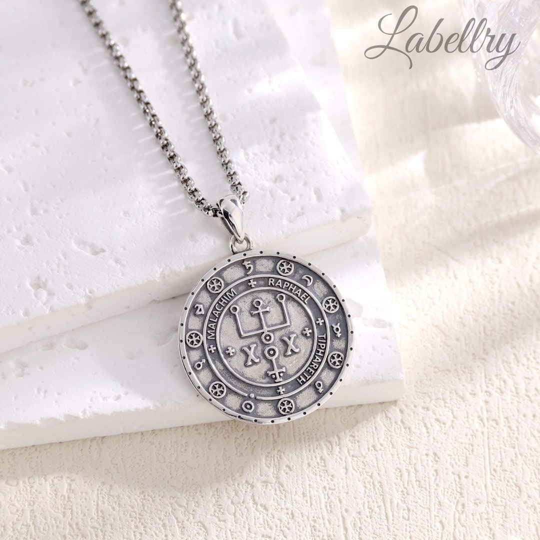 Archangel Raphael Pendant Necklace, Sterling Silver St Raphael Medal ...