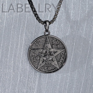 Sterling Silver Protective Pentacle Necklace, Sacred Pentagram Pendant ...