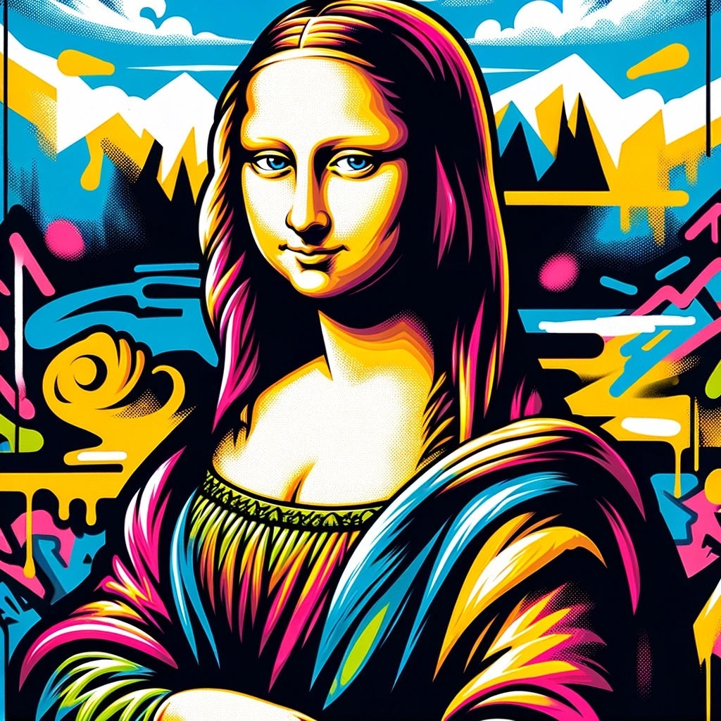 Graffiti Mona Lisa Digital Art Modern Urban Renaissance Downloadable ...
