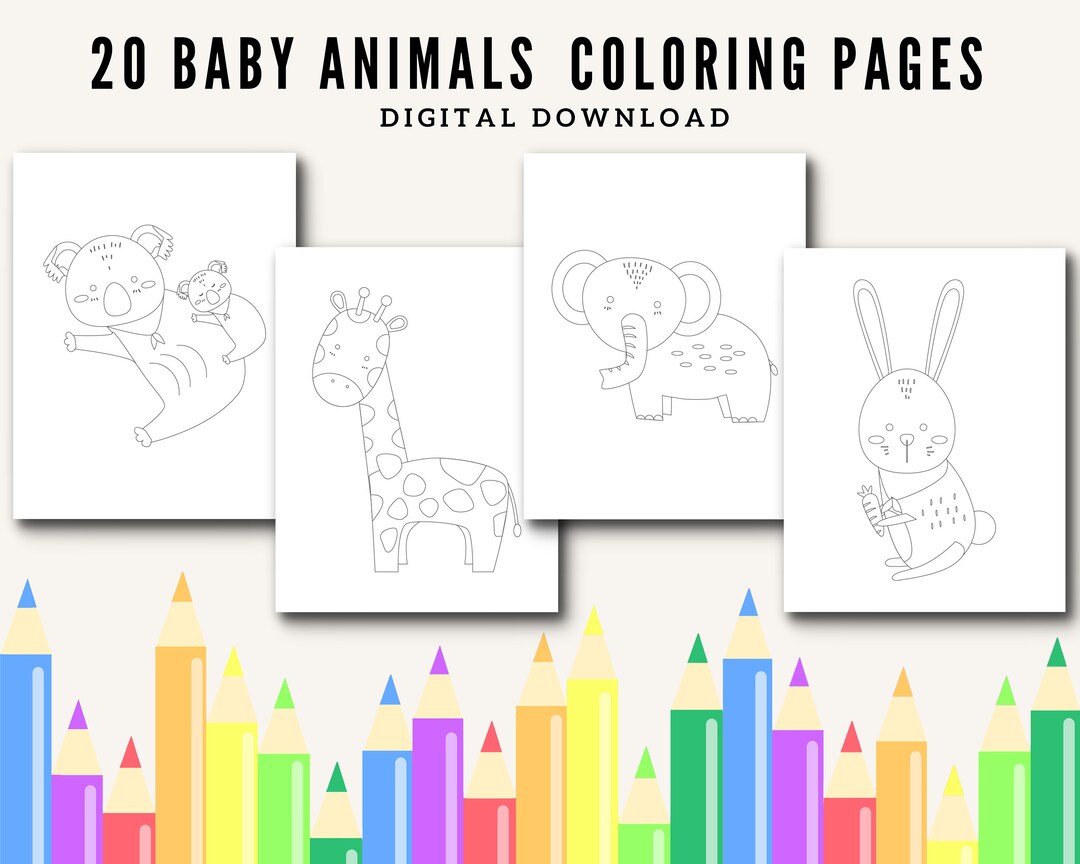 20 Cute Baby Animals Coloring Pages for Kids & the Whole Family ...