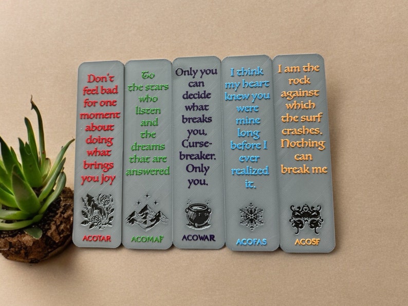 Unique ACOTAR Bookmarks - Set of 5 - Etsy