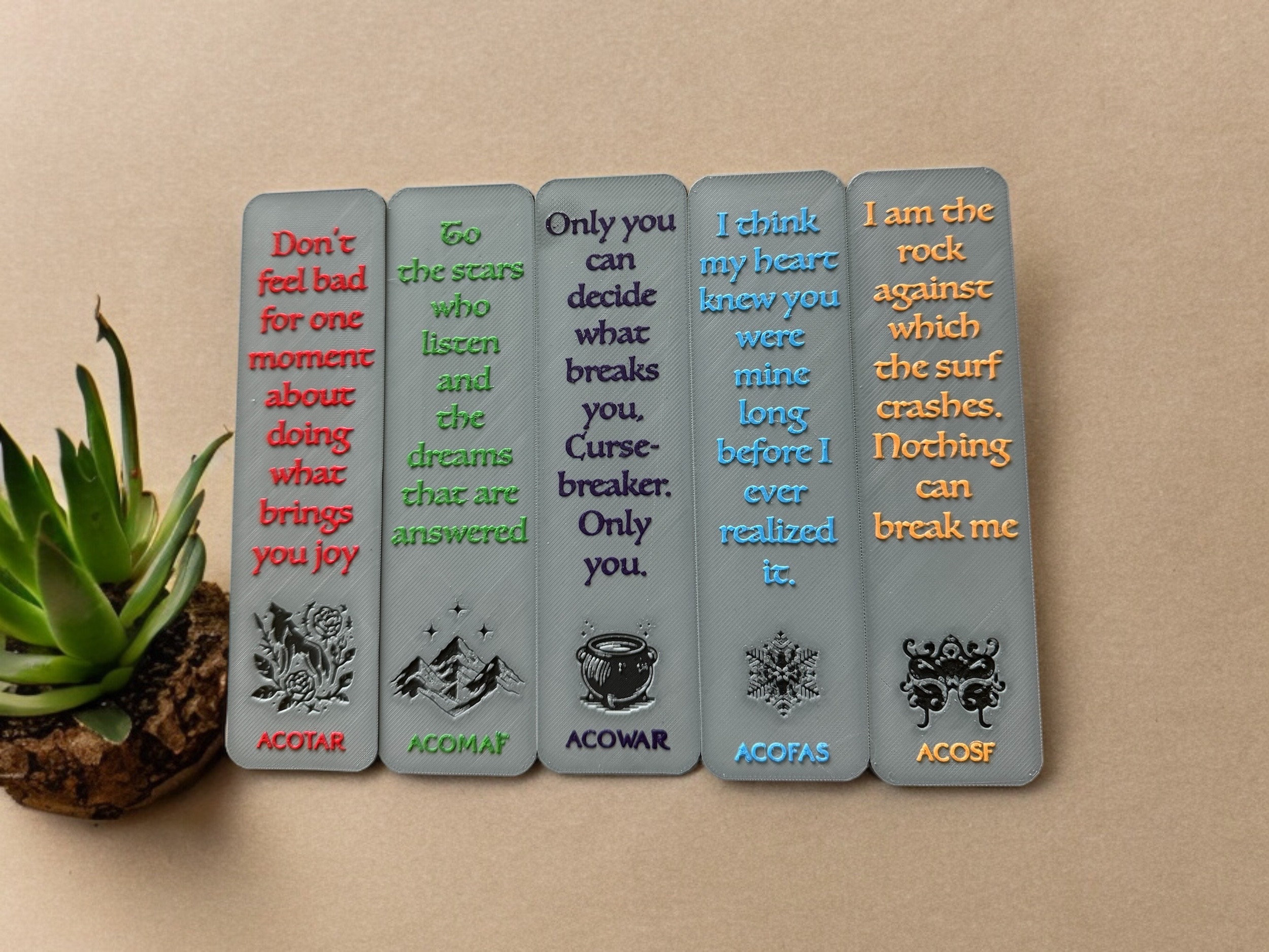 Unique ACOTAR Bookmarks - Set of 5 - Etsy Canada
