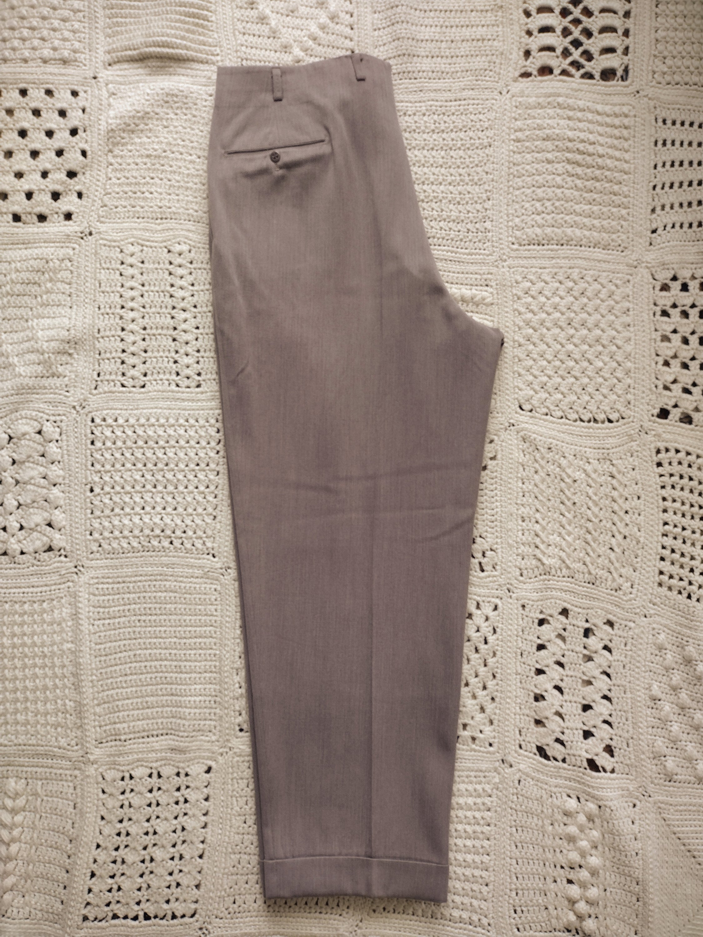 Vintage 1940s 1950s Peg Pants Beige Gabardine Wool Trousers L XL - Etsy