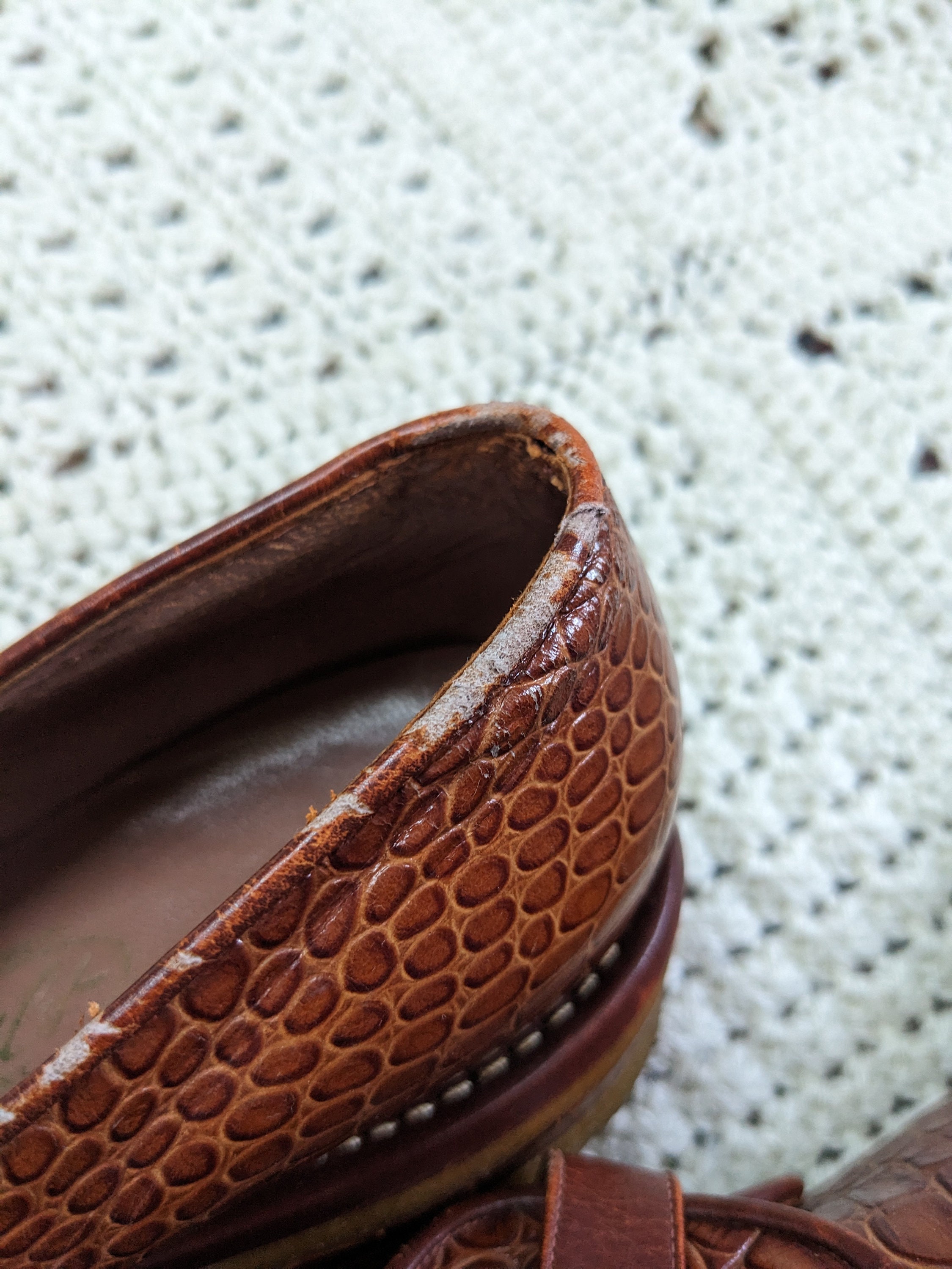Rare 1930s 1940s 1950s French Paris Brown Leather Loafer Shoes 38 7 US ...
