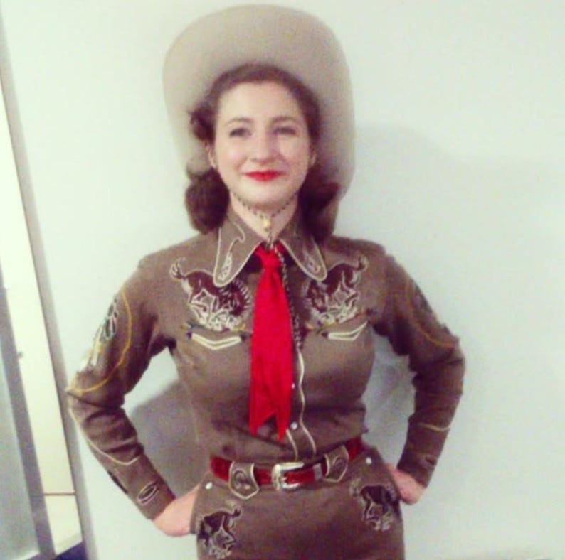 Vintage 1940s Frontex Western Cowgirl Suit: Embroidered Wool Set - Etsy