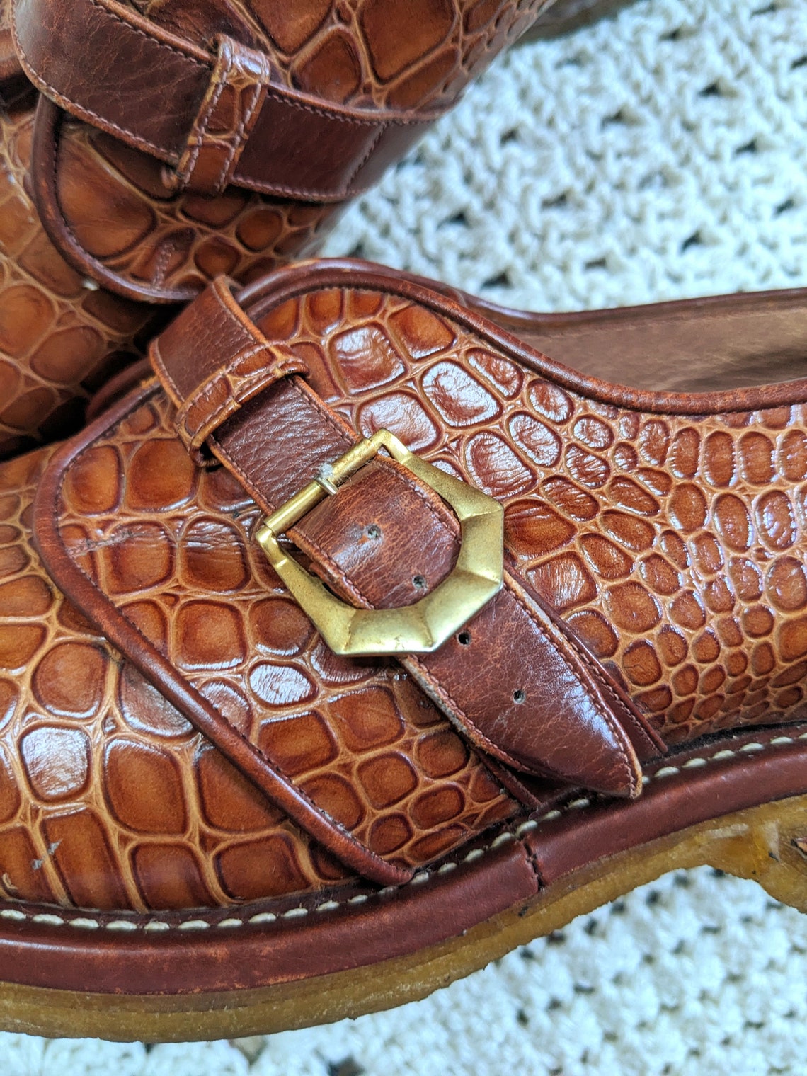 Rare 1930s 1940s 1950s French Paris Brown Leather Loafer Shoes 38 7 US ...