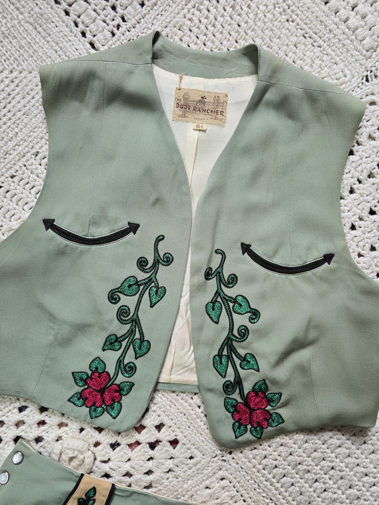 Vintage 1950s Western Suit Set: Embroidered Dude Rancher Costume, Size ...