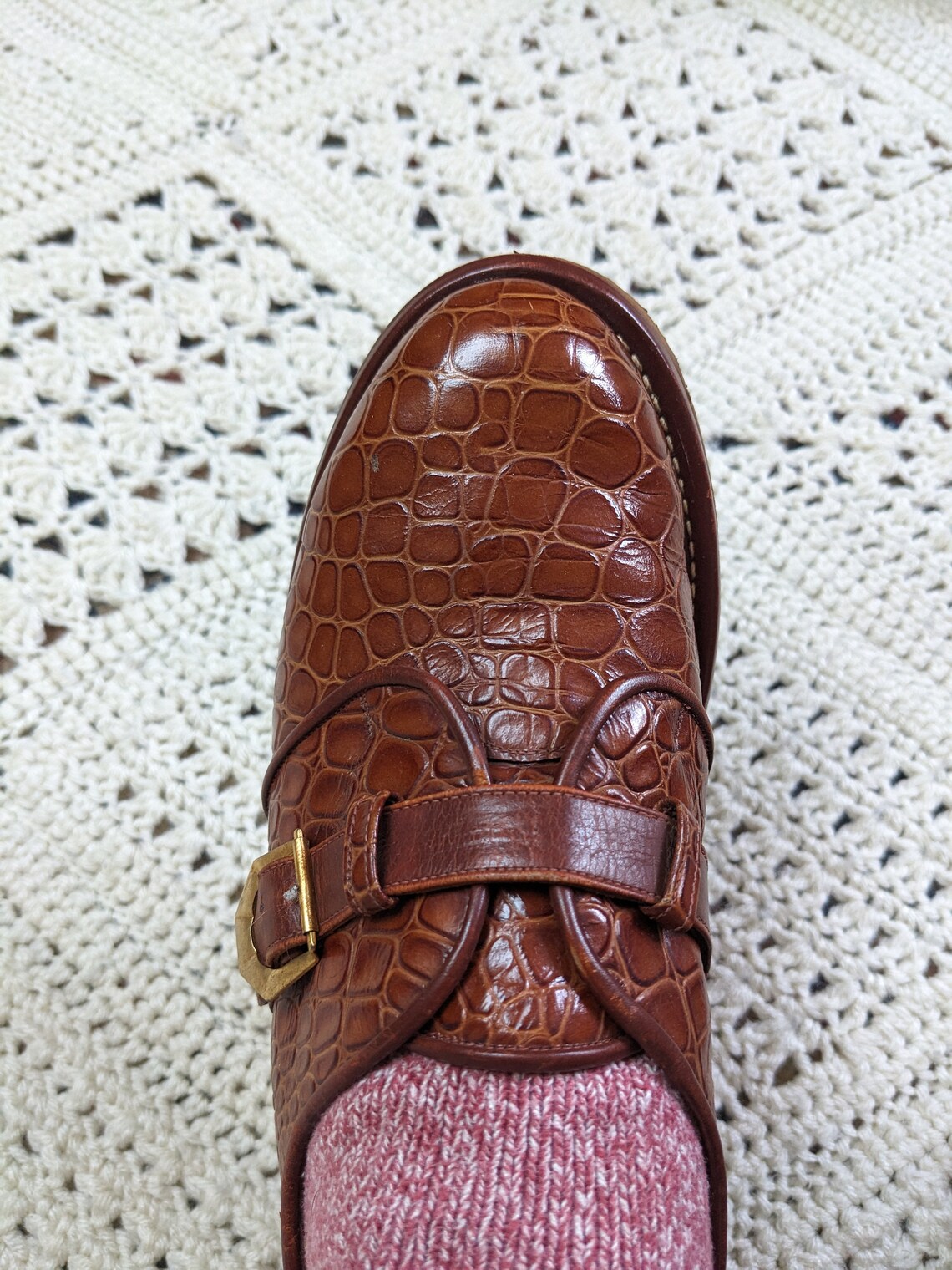 Rare 1930s 1940s 1950s French Paris Brown Leather Loafer Shoes 38 7 US ...