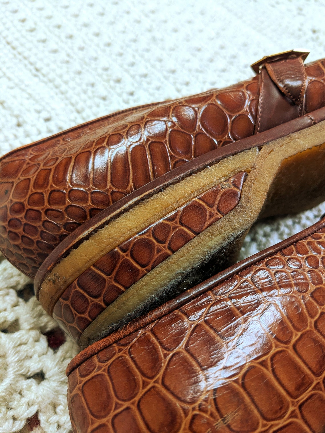 Rare 1930s 1940s 1950s French Paris Brown Leather Loafer Shoes 38 7 US ...