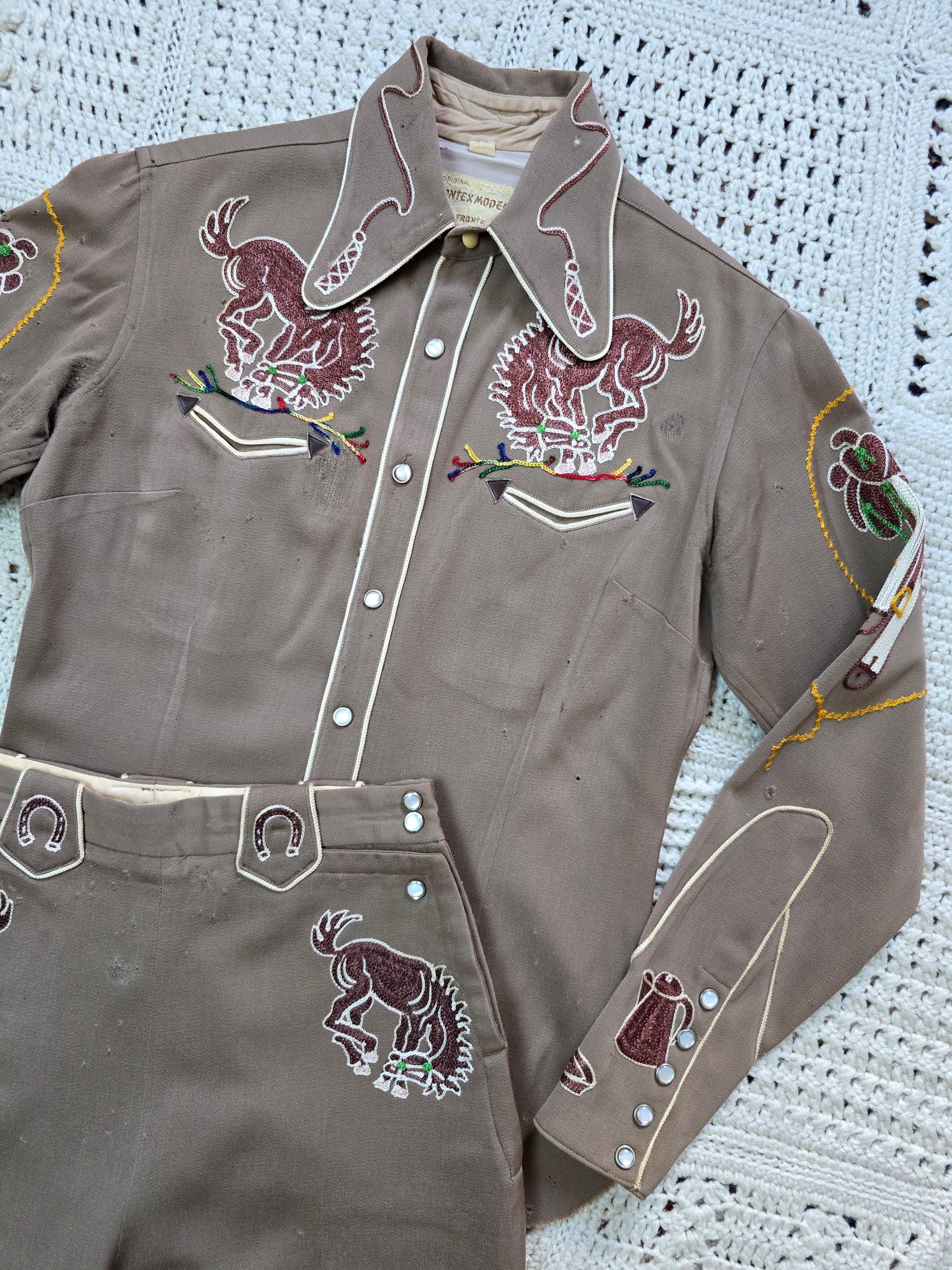 Vintage 1940s Frontex Western Cowgirl Suit: Embroidered Wool Set - Etsy
