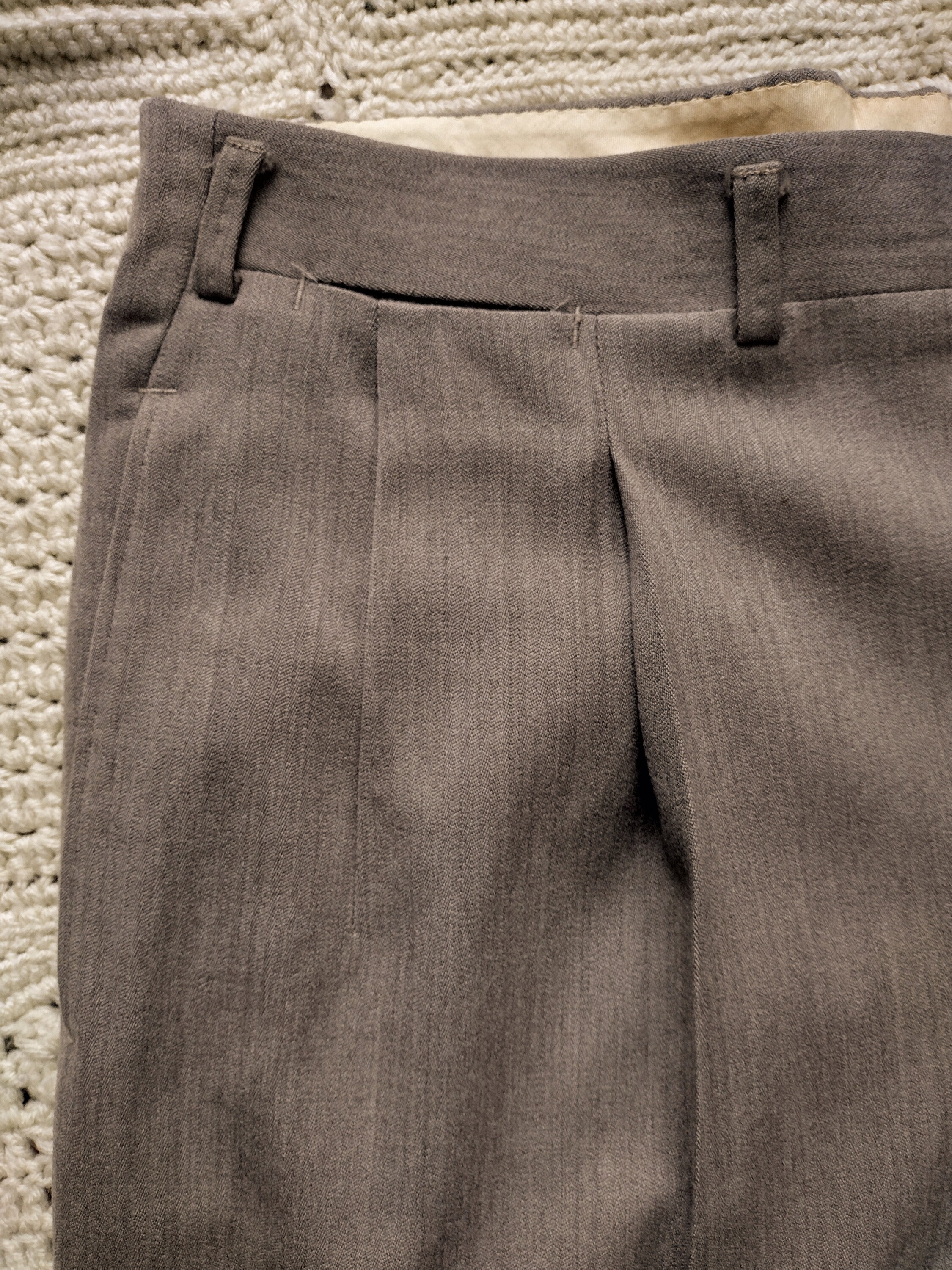 Vintage 1940s 1950s Peg Pants Beige Gabardine Wool Trousers L XL - Etsy