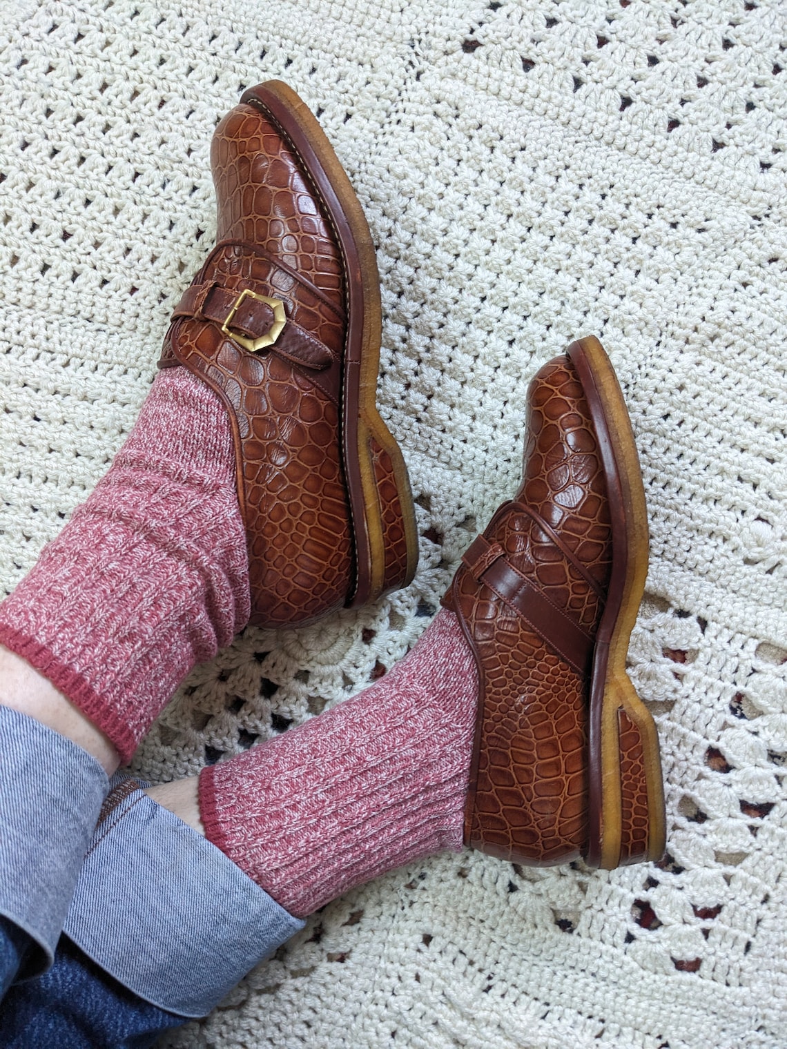 Rare 1930s 1940s 1950s French Paris Brown Leather Loafer Shoes 38 7 US ...